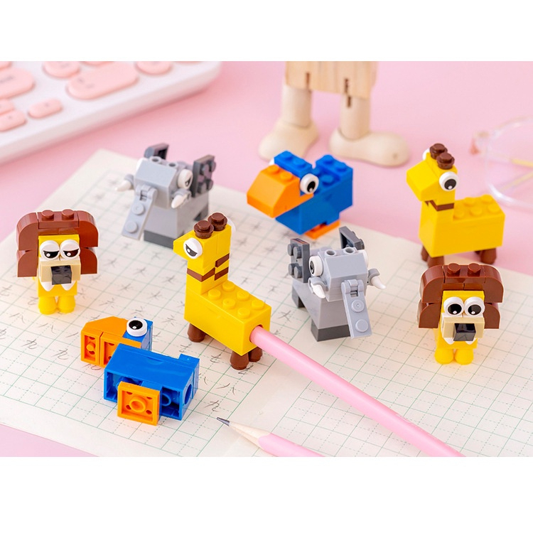 Cartoon Villain DIY Assembly Sharpener Pencil Sharpener Building Block ...