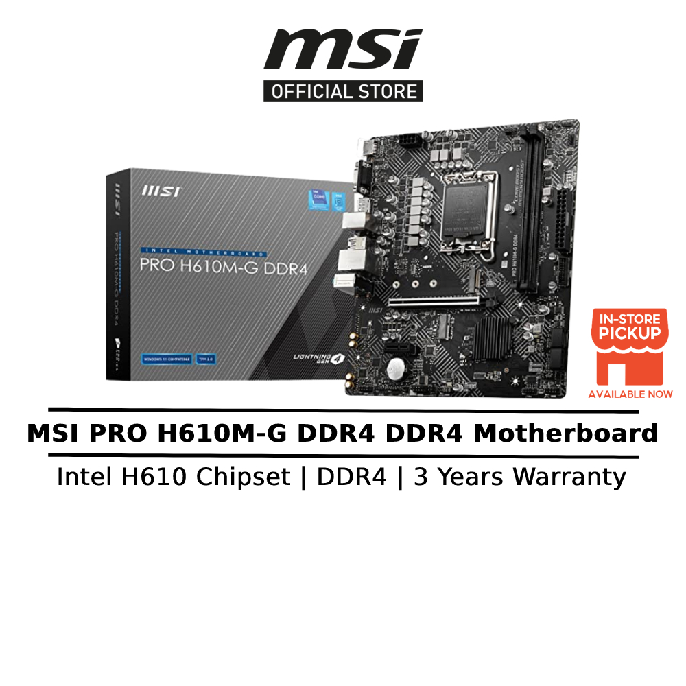 MSI PRO H610M-G DDR4 Intel H610 Chipset Motherboard | Shopee Malaysia