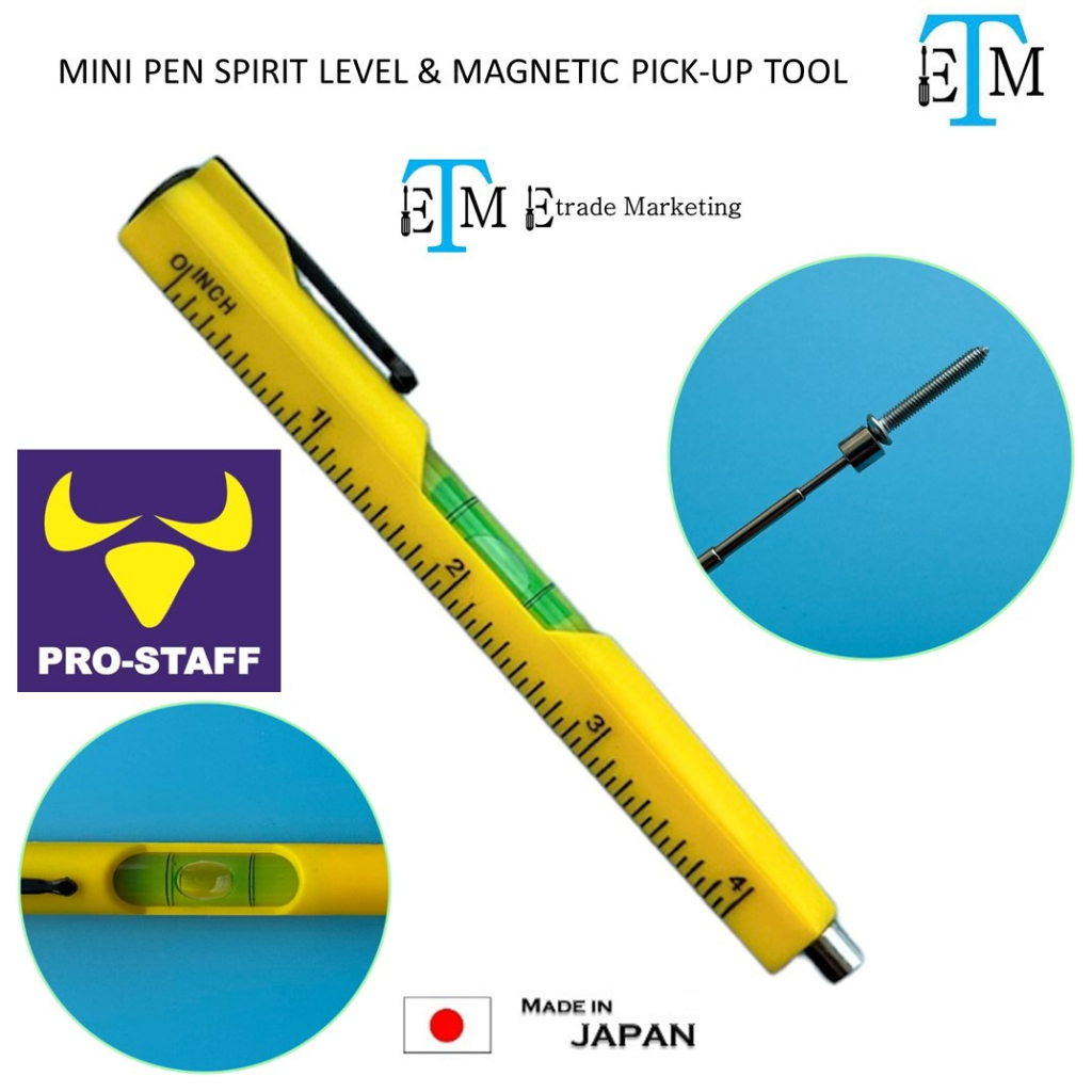 PRO-STAFF 49266 MINI PEN SPIRIT LEVEL & MAGNETIC PICK-UP TOOL | Shopee ...