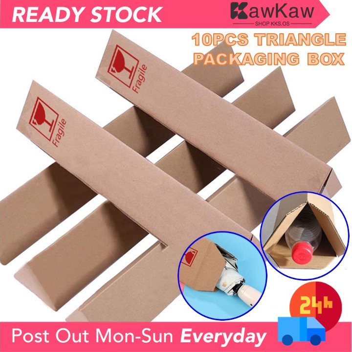 𝐊𝐊𝐒 𝐓𝐫𝐢𝐚𝐧𝐠𝐥𝐞 𝐂𝐫𝐚𝐟𝐭 𝐏𝐚𝐩𝐞𝐫 𝐁𝐨𝐱 𝐏𝐚𝐜𝐤𝐢𝐧𝐠 (𝟏𝟎𝐏𝐂𝐒) 🚚 Kotak Carton Umbrella ...