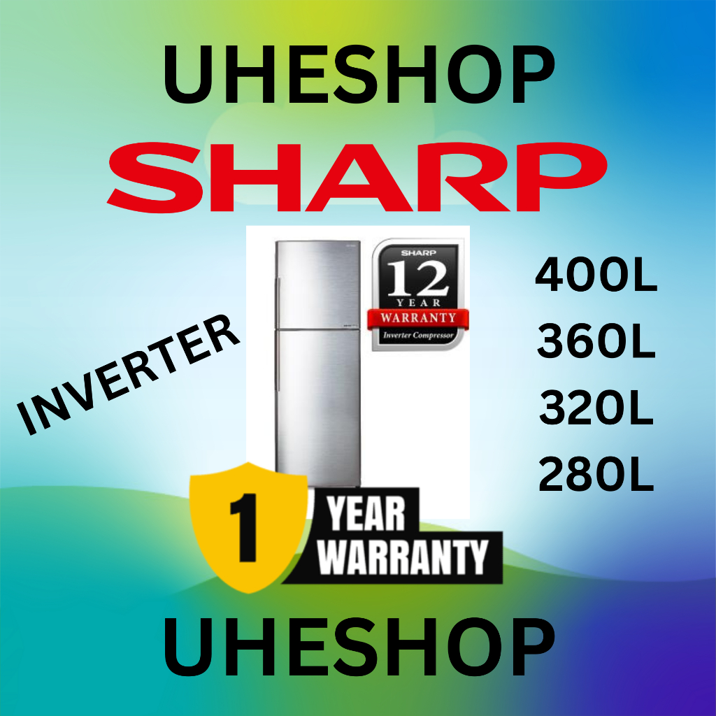 Sharp Inverter 2 Doors Fridge SJ406MSS SJ3822MSS SJ3222MSS SJ2822MSS ...