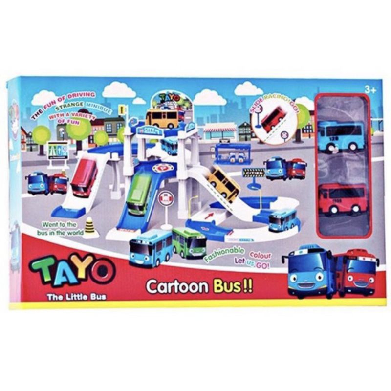 TAYO The Little Bus Parking Lot Slide Racing Buses For Kid's Toy ...