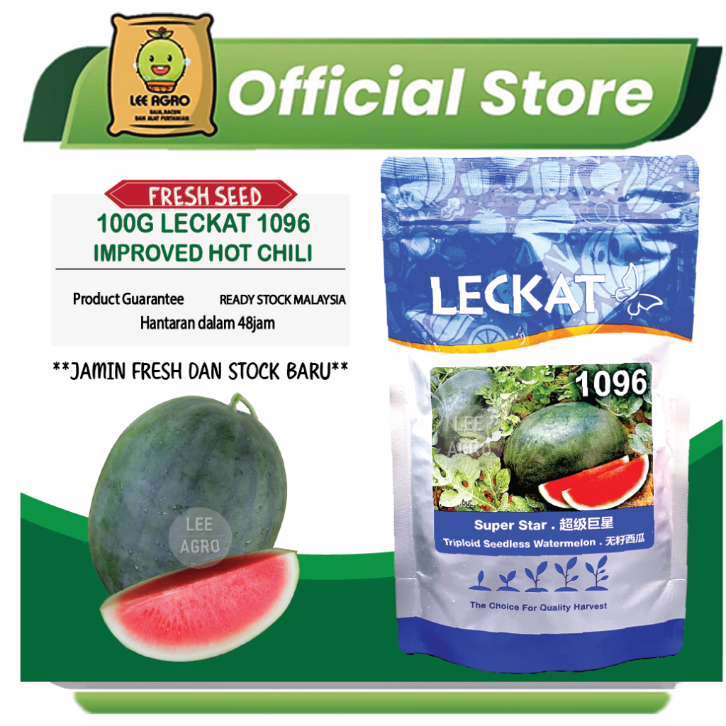 LECKAT 1096 Seedless Biji Benih Tembikai Merah Tanpa Biji F1Hybrid RED Watermelon Seed (10 seed ...