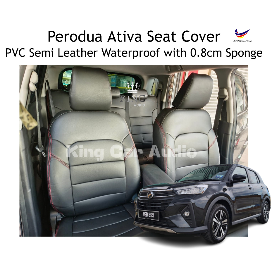 PERODUA ATIVA Seat Cushion Cover PVC Semi Leather Waterproof with 0.8cm ...