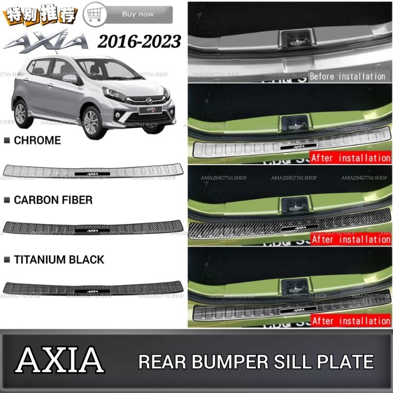 AMAZING AXIA 2016-2022 STAINLESS STEEL REAR BUMPER SILL PLATE GUARD ...