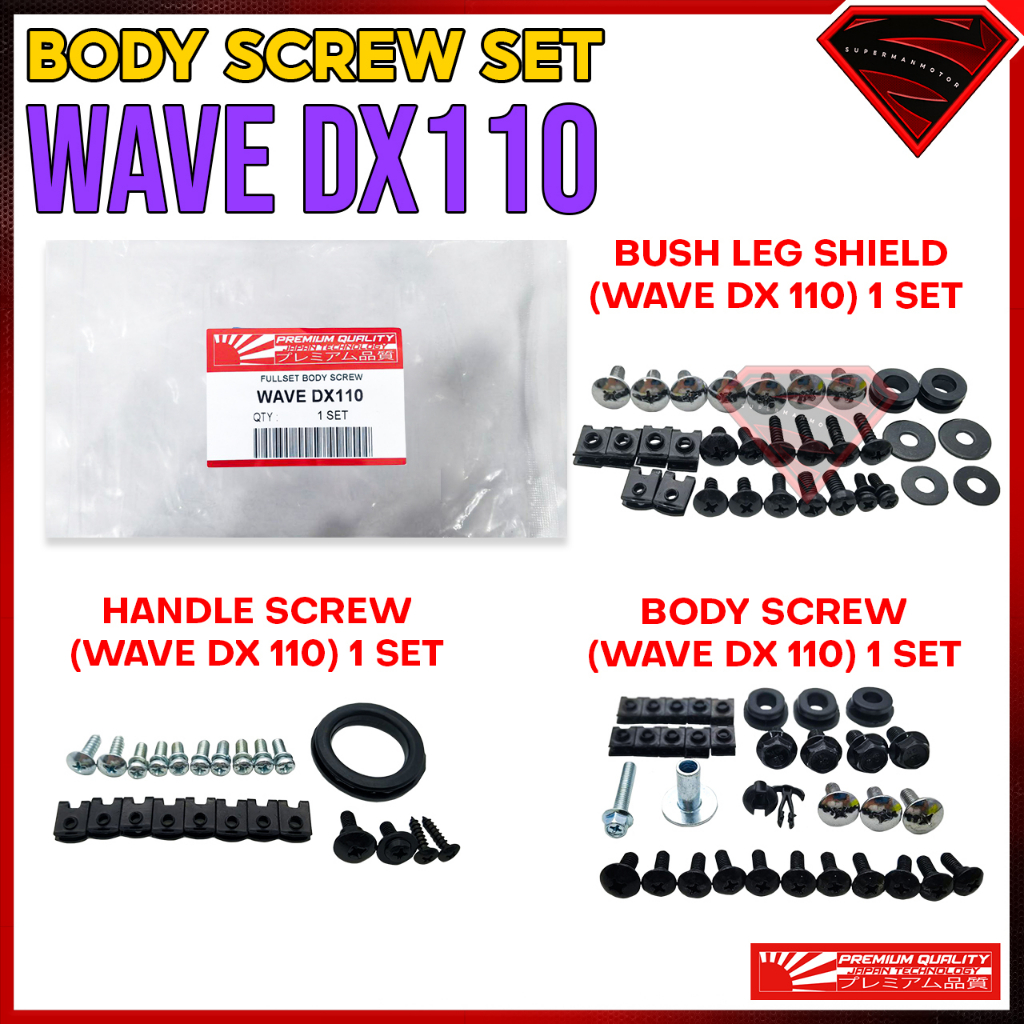 COVERSET SCREW HONDA WAVE DX110 WAVE-DX WAVEDX WAVE-DX110 SKREW SKRU ...