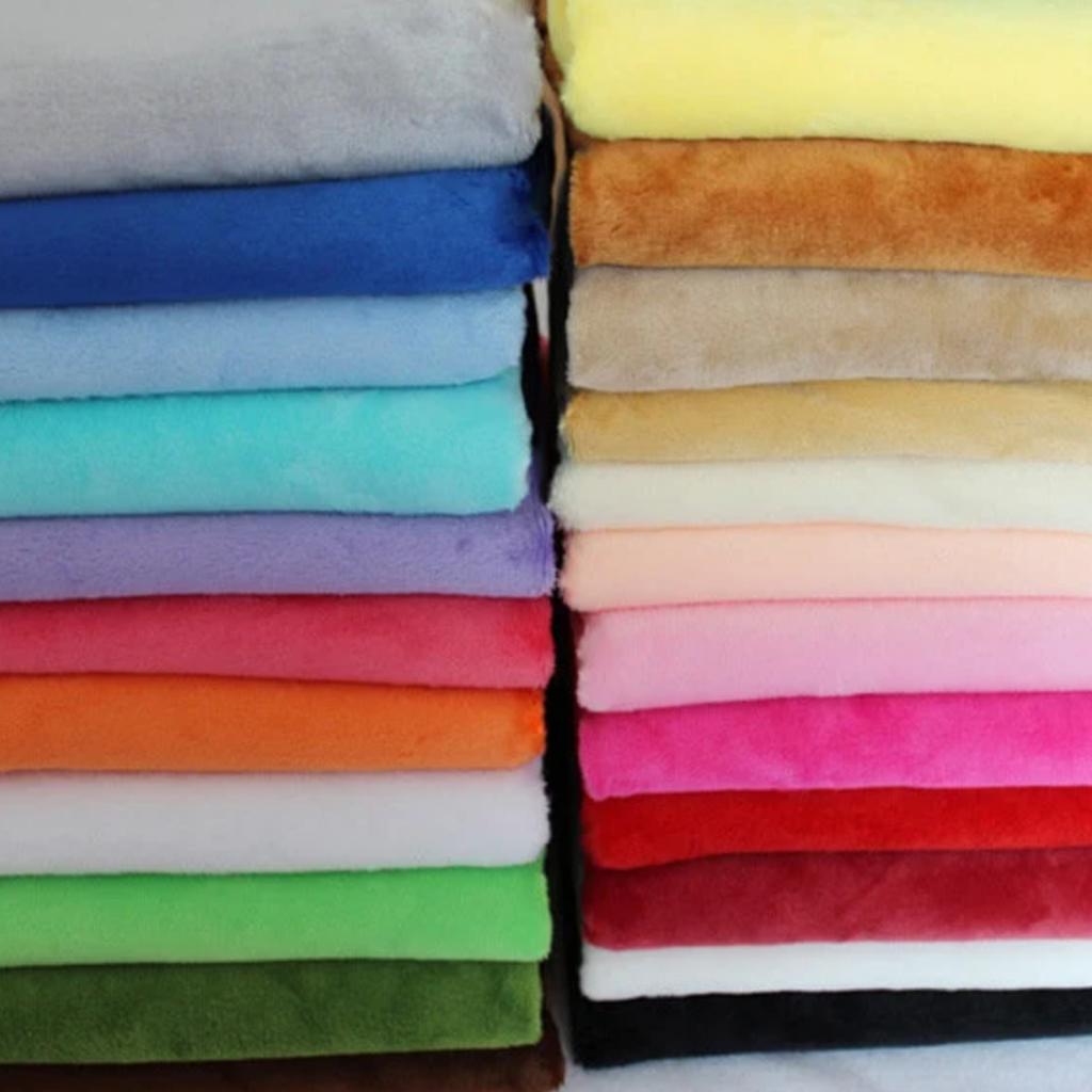 [Fabric Fanatics]Plain Minky Polyester Fabric 0.5m Colourful DIY Craft ...