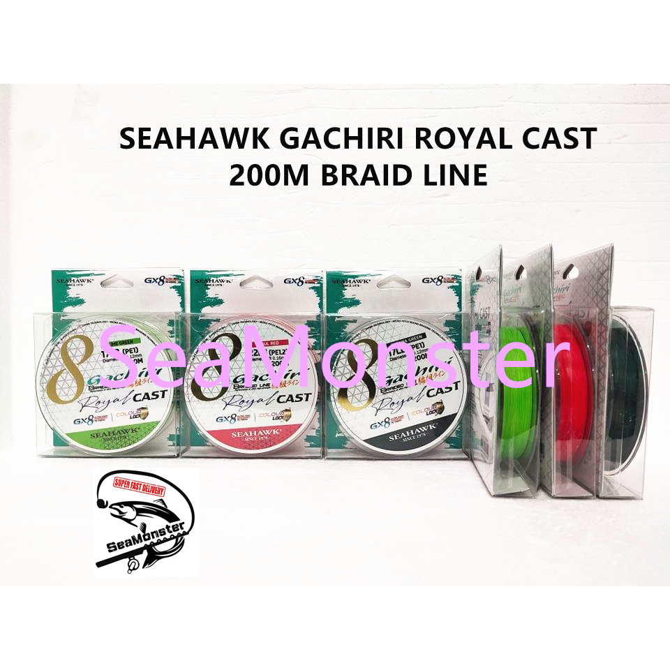 SeaMonster SEAHAWK GACHIRI ROYAL CAST GX8 200M BRAID LINE X8 SULAM TALI BENANG PANCING | Shopee ...