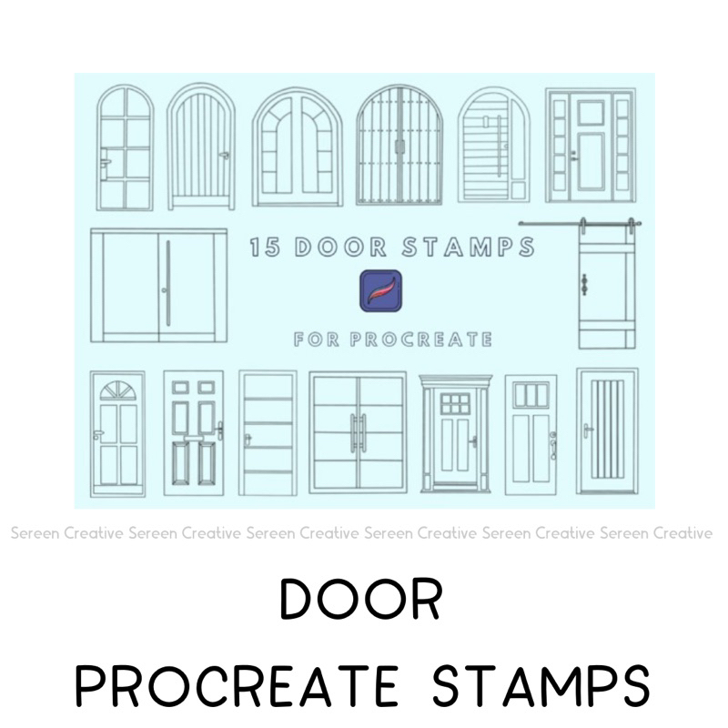 P275 Doors Procreate Stamps (Graphic Design, Interior Design, Home ...