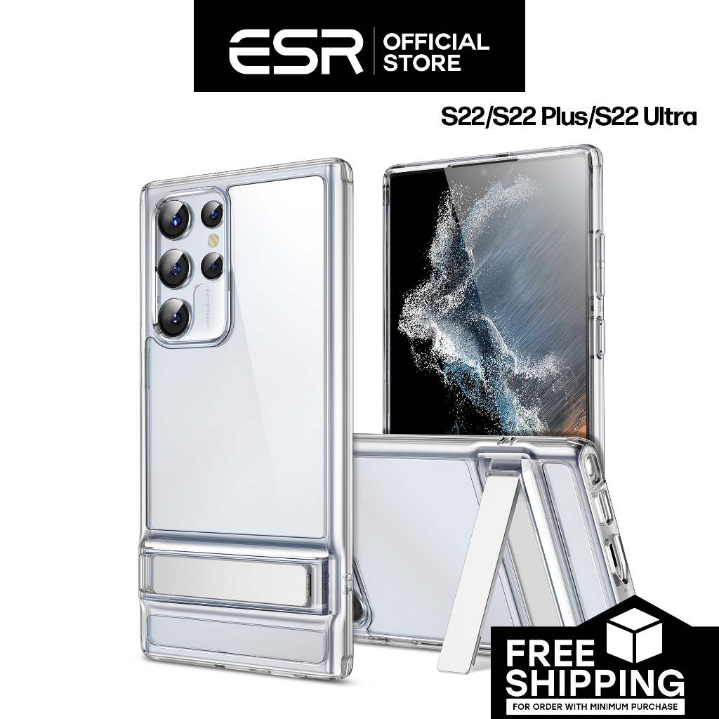 ESR Air Shield Boost Metal Kickstand+Hard PC Back Case Cover for Samsung S22/ S22 Plus / S22 ...
