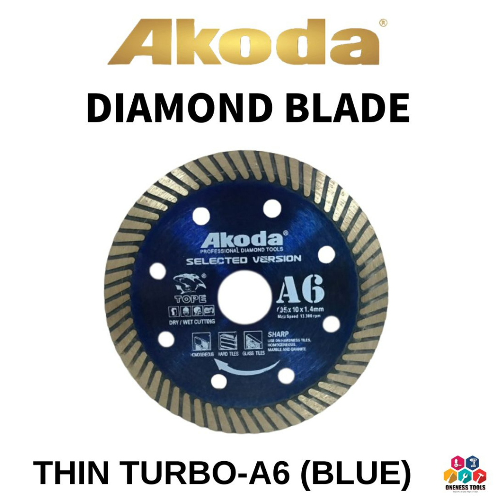 ''AKODA'' DIAMOND BLADE THIN TURBO-A6 (BLUE) -4'' | Shopee Malaysia