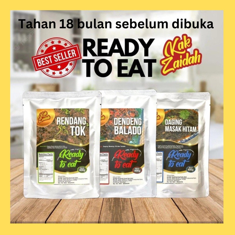 Kombo Kak Zaidah Ibrahim Food Lauk Ready to Eat Food Rendang Daging ...