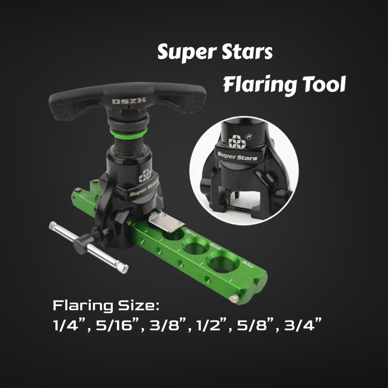 DSZH Flaring Tool Super Stars ST-806 (1/4 - 3/4) Drill Air Cond Copper Tube Cutter Aircond ...