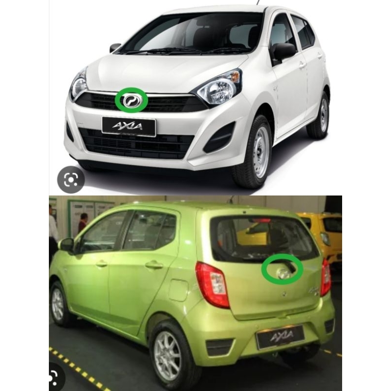 Perodua Axia 2014 Front And Rear Emblem (Logo) (Siap Double Tape ...