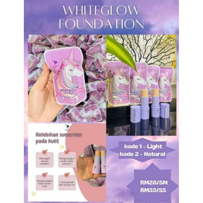 WHITE GLOW FOUNDATION UNICORN (YK) | Shopee Malaysia