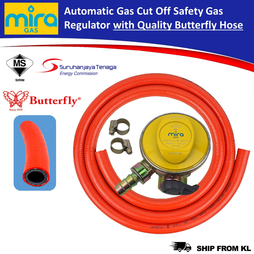COMET / MIRA SAFETY GAS REGULATOR WITH QUALITY BUTTERFLY HEAVY DUTY GAS ...