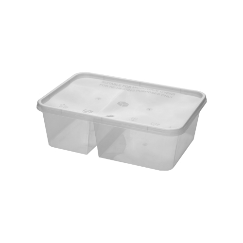 50PCS FR750-2C 2COMPARTMENT PP CONTAINER (750ML)/BEKAS MAKANAN | Shopee ...