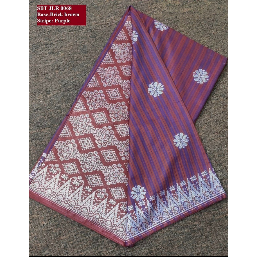 Songket Bunga Tabur Jalur sepasang 4.25 meter (Dark Color) | Shopee ...