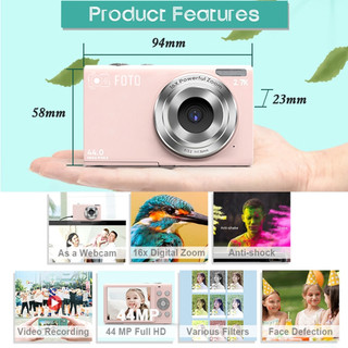FOTO DC402 CCD Digital Camera FHD 2.7K 48MP, 2.8 Inch LCD Camera with ...