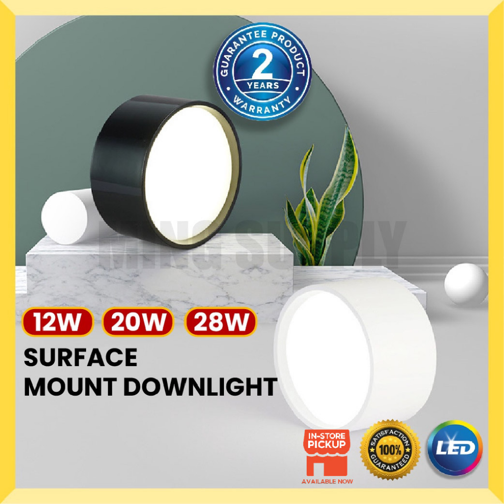 MS_ LED Surface Mount Downlight 12W 20W 28W Lampu Hiasan Siling White ...