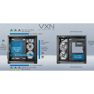 TECWARE VXN V2 VXN EVO TEMPERED GLASS MATX WITH ARGB FAN GAMING CASE ...