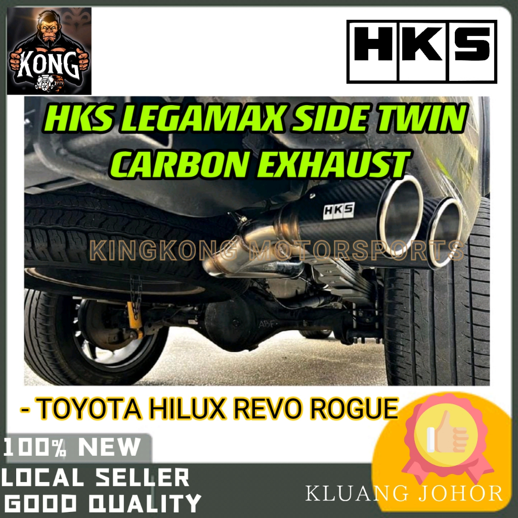 HKS TOYOTA HILUX REVO ROGUE NEW TWIN CARBON HKS LEGAMAX SIDE TWIN CARBON EXHAUST SYSTEM MUDFFLER ...