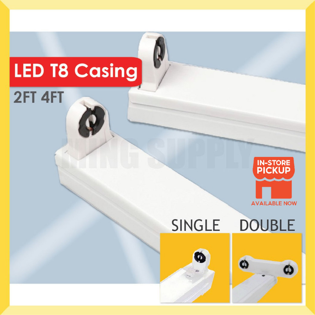 T8 4FT / 2FT LED Casing Tube Fitting Single / Double Fitting ...