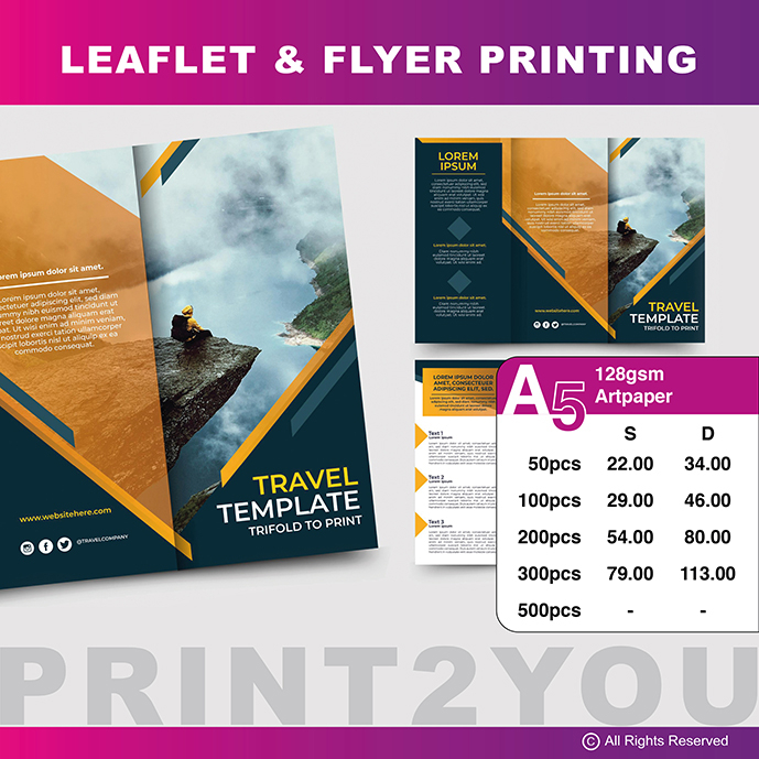 | FLYER | LEAFLET | COLOUR DIGITAL FAST PRINT | A5 128GSM ART PAPER ...