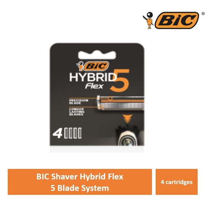 BIC Shaver Hybrid Flex 5 Blade Refill Cartridge - 4 Refill Cartridges ...