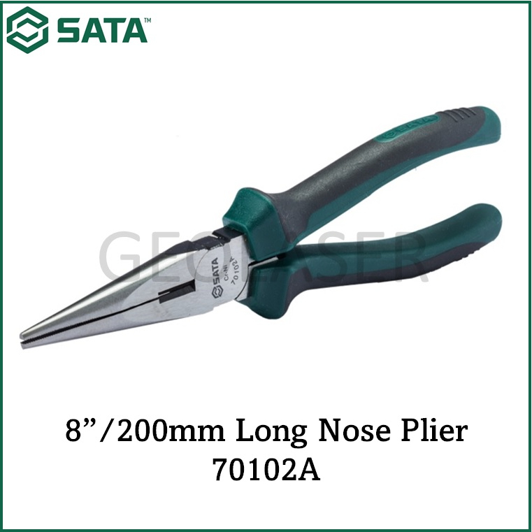 SATA 70102A CR-V Steel Long Nose Plier 8"/200mm | Shopee Malaysia