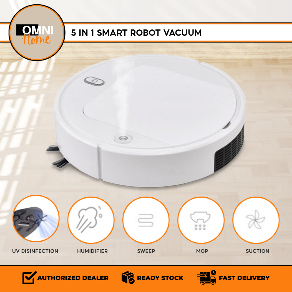 5 in 1 Smart Robot Vacuum | Automatic Sweep Mop Suction | Robot Cleaner ...