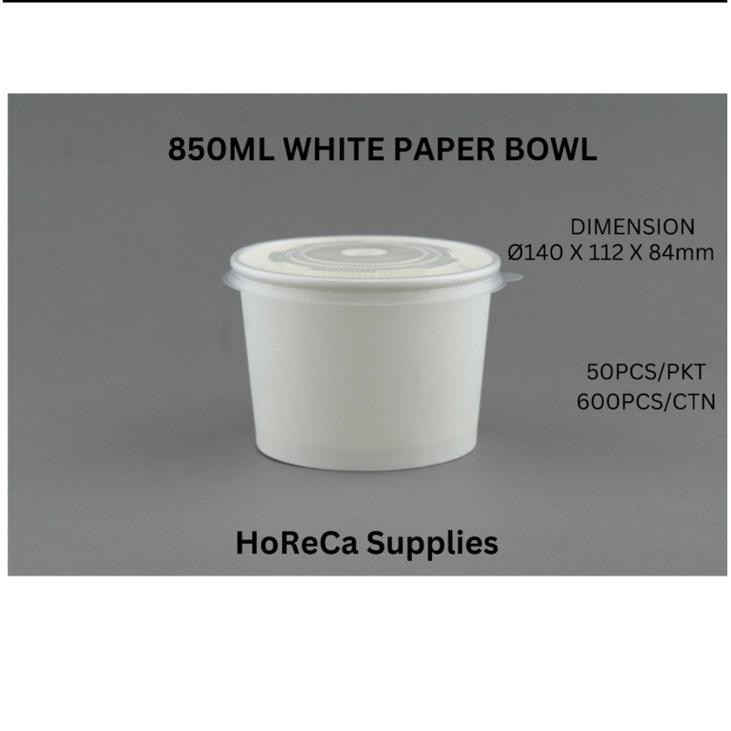 offer untill stock finish 50pcs 850ml paper bowl with lid | Shopee Malaysia