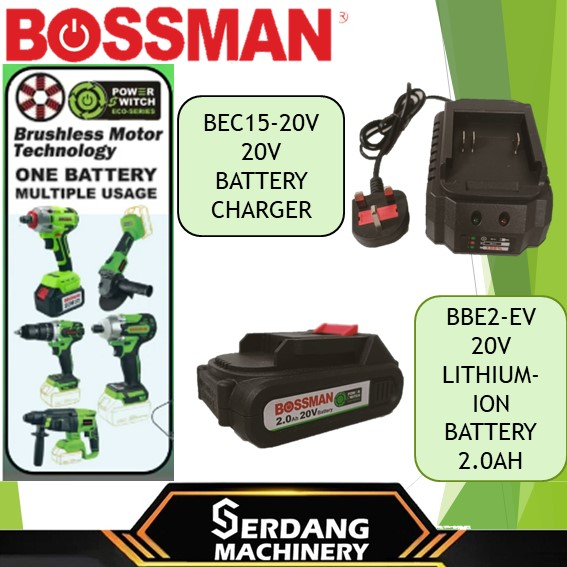 BOSSMAN ECO-Series 20V 1.5A Fast Battery Charger BEC15-20V / 2.0Ah ...