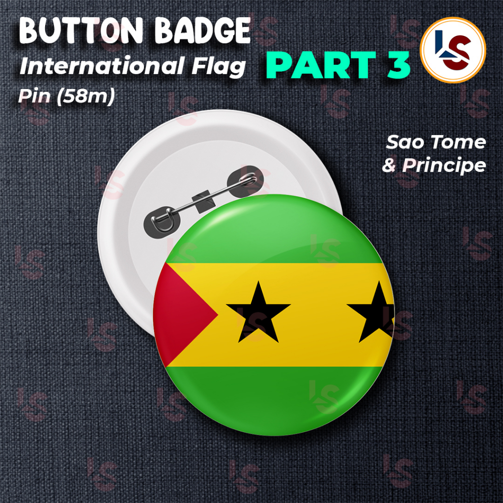 (Pin) International Country Flag (Part 2) Button Badge Bendera Negara ...