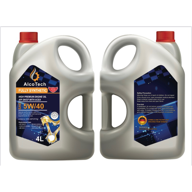 Alco Tech Fully Synthetic 5W-40 Engine Oil (4 Litre) | Shopee Malaysia