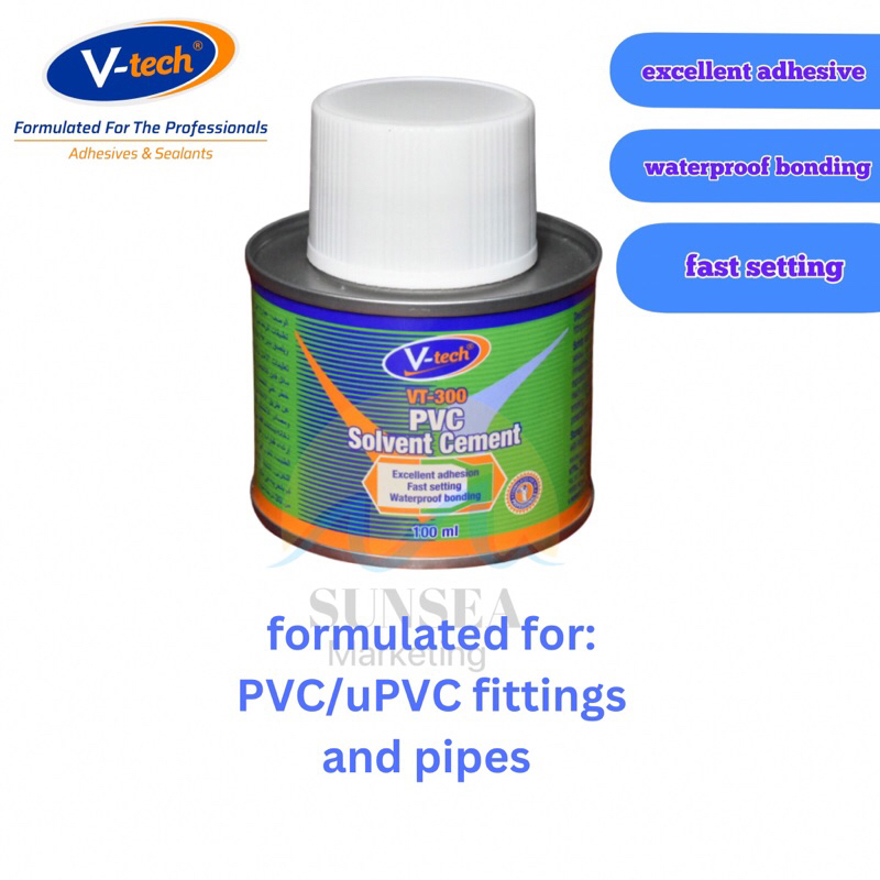 pvc solvent cement VT 300(100ml)..gam paip pvc/upvc | Shopee Malaysia