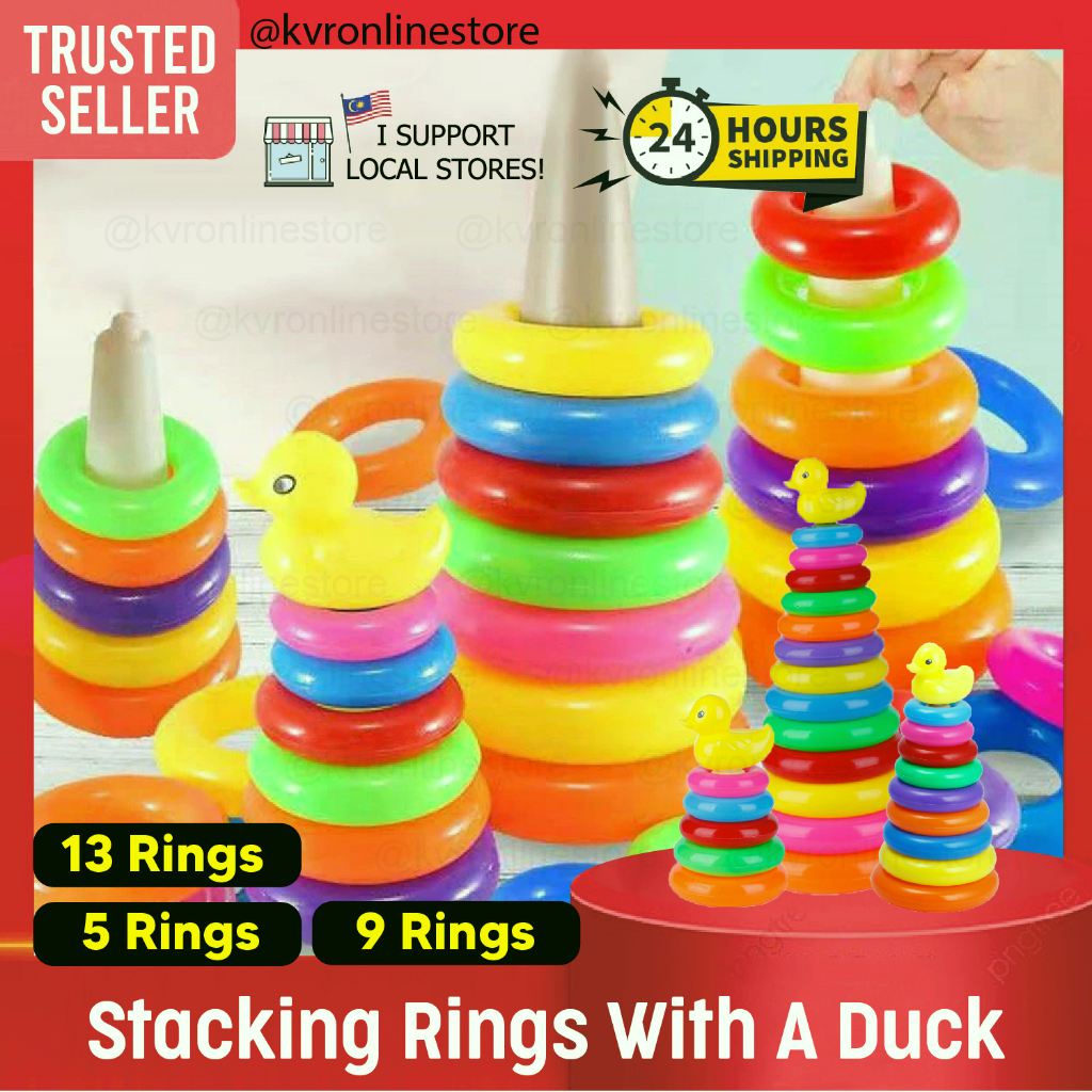 Rainbow Stacking Rings Toys for Baby Toddler Puzzle Toss Ring Toy ...