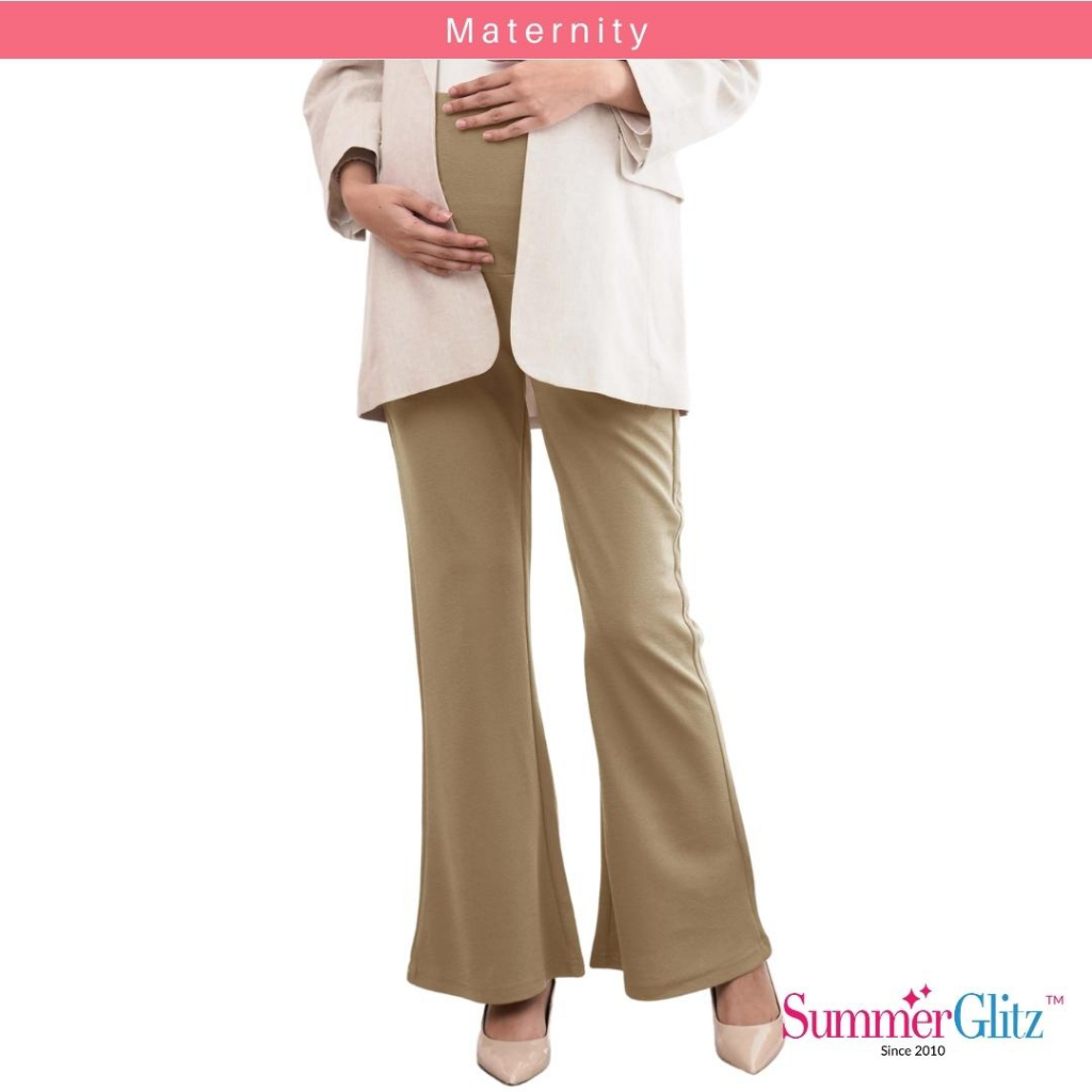 SUMMERGLITZ Maternity Pants Ironless Stretchable Comfy Bell Bottom ...