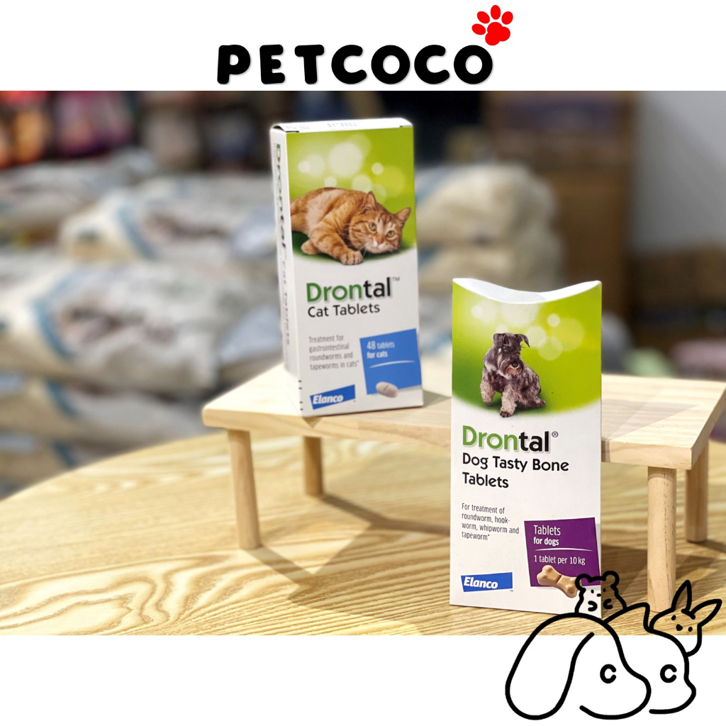 PetCoCo 🐾Drontal CatTablets Dog Tasty Bone Tablets Deworming Roundworm ...