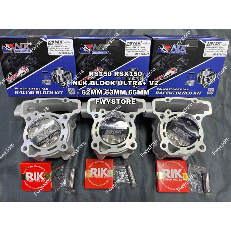 RS150 RSX150 NLK PERFORMANCE RACING BLOCK KIT WITH PISTON 62MM 63MM 65MM 66MM ULTRA+ SUPER BLOCK ...