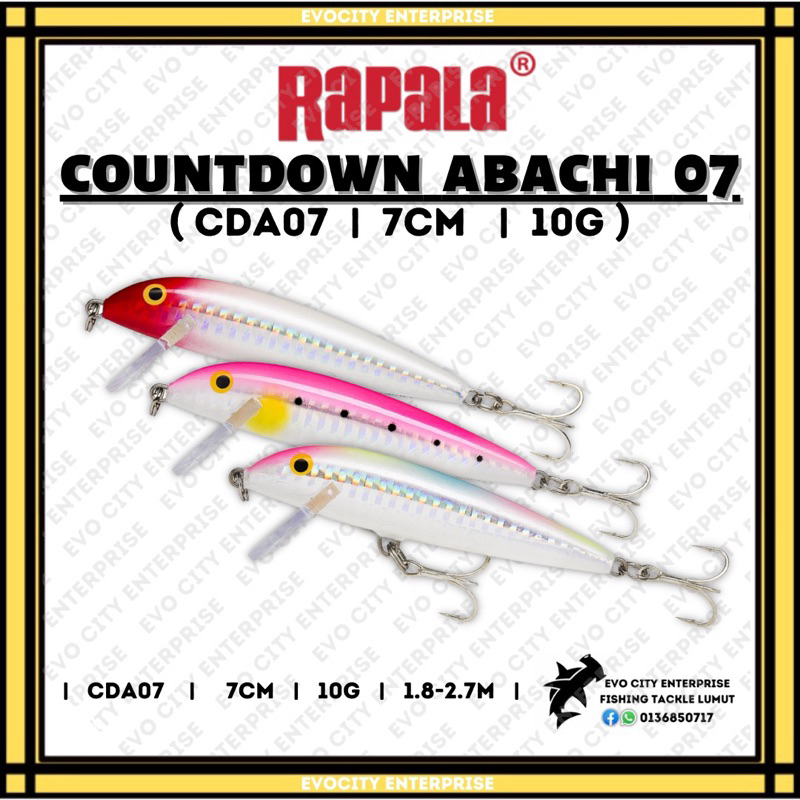 Rapala Countdown Abachi 7cm / 1.8m-2.7m / 10g / Sinking CDA07 | Shopee Malaysia