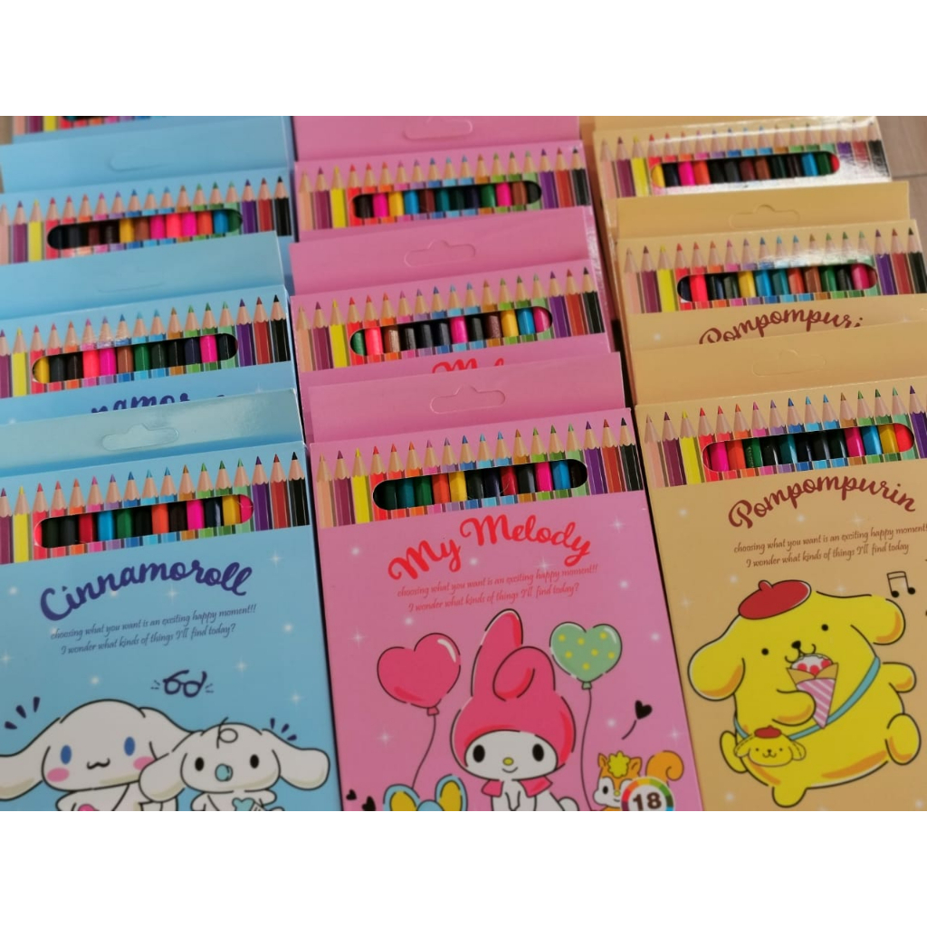 [READY STOCK] Color Pencil Gift Set 18pcs (Cinnamoroll / My Melody ...
