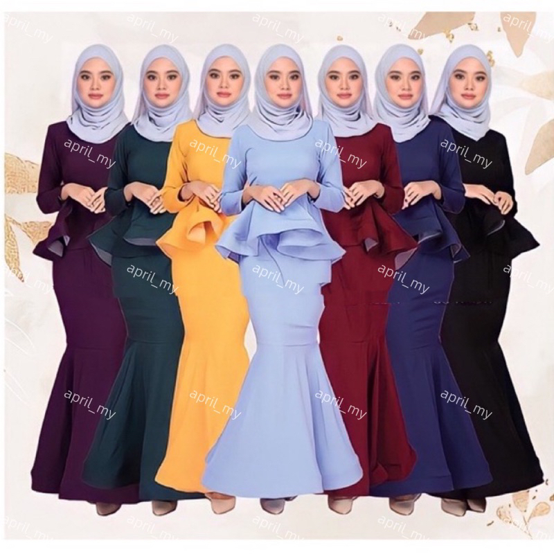 [READY STOCK]Baju Kurung Peplum Kepok Dewasa Baju Raya Ibu | Shopee ...