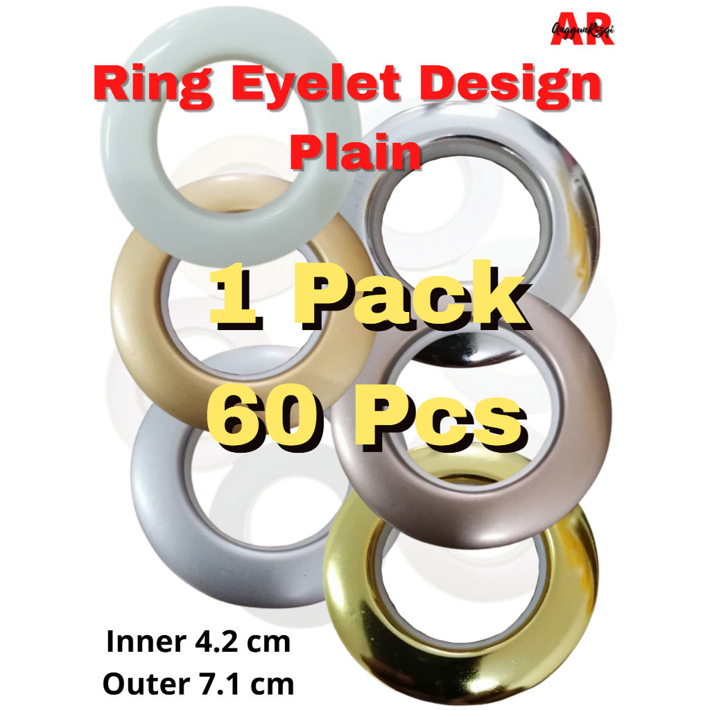 60 Pcs/Pack Ring Eyelet Plain/Eyelet Ring/Gelang Cincin Langsir/Ring ...