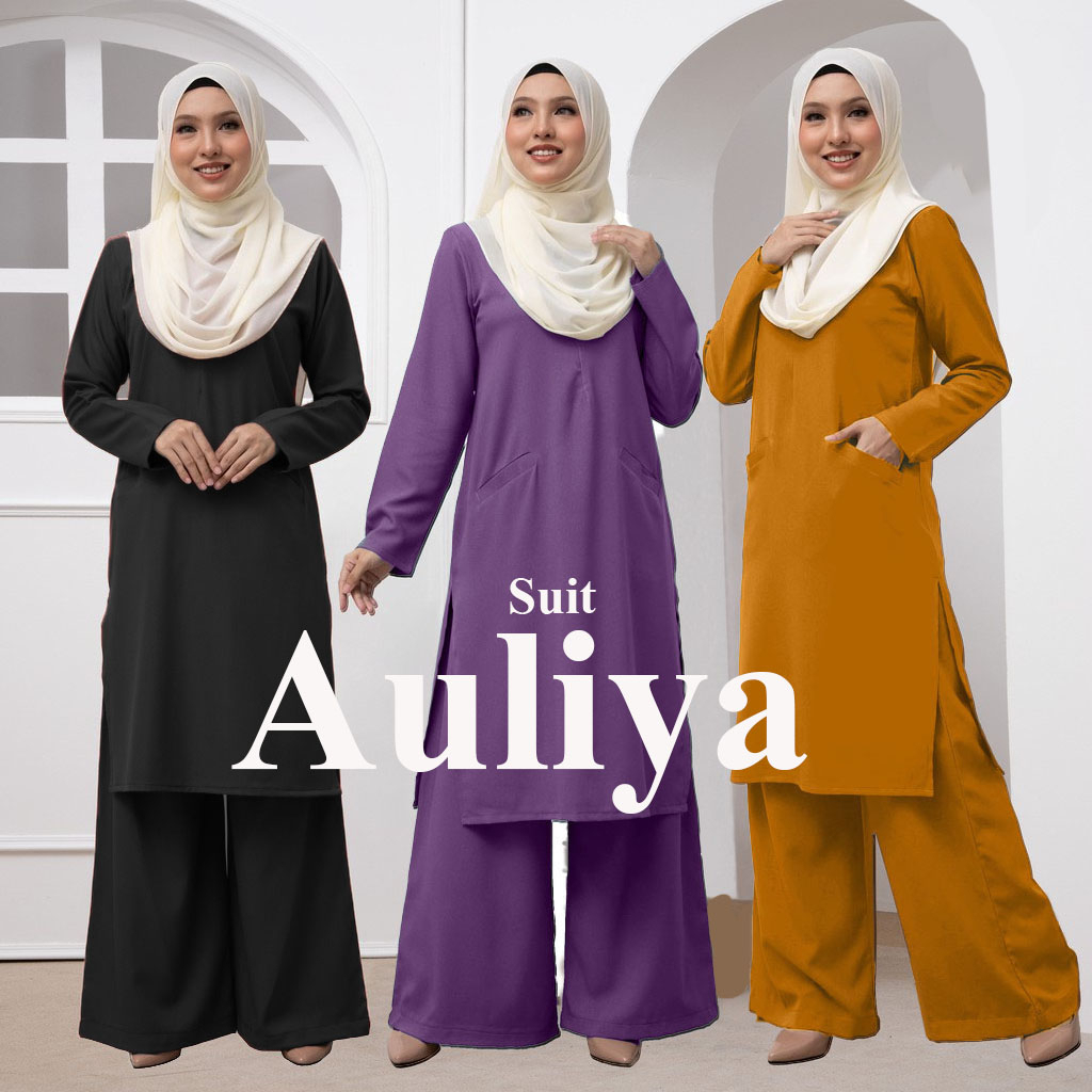 🔥New Design🔥SALE 2024 Suit Muslimah Auliya / Baju suit muslimah set ...