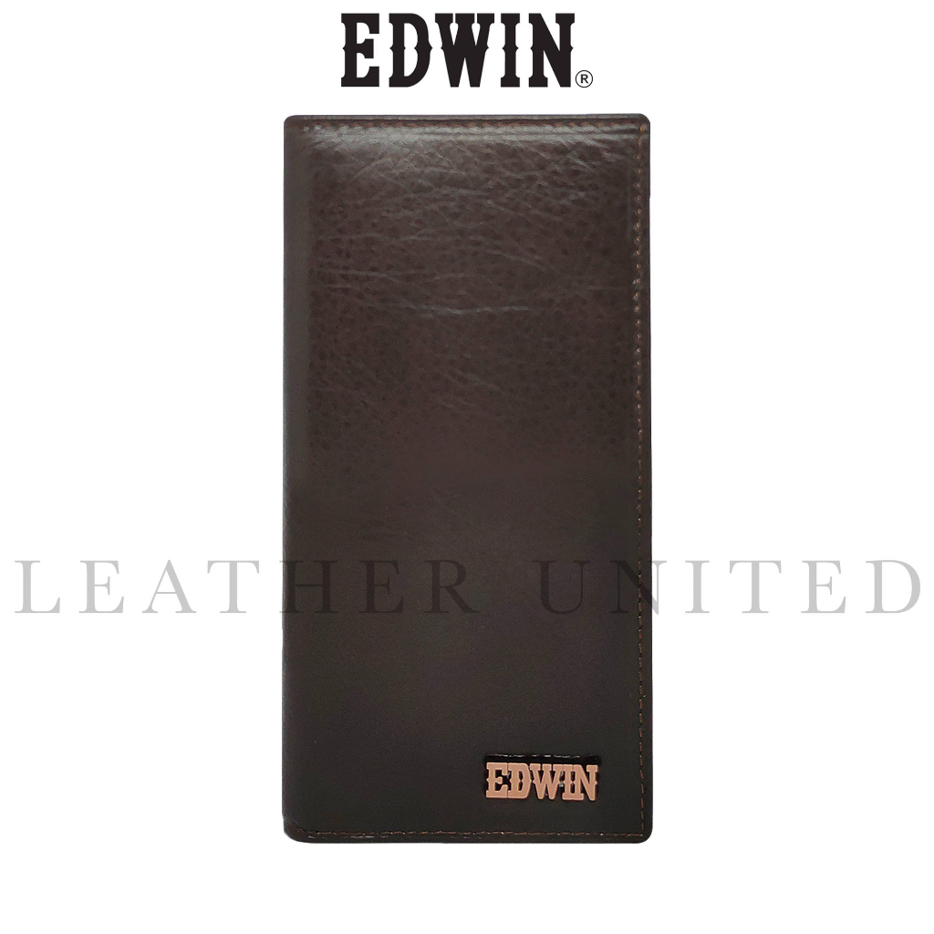 𝗘𝗗𝗪𝗜𝗡 𝗖𝗢𝗟𝗟𝗘𝗖𝗧𝗜𝗢𝗡 Genuine Top Grain Leather Unisex Copper Logo Long ...