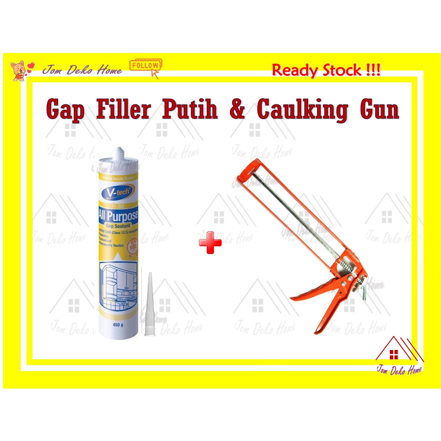 V-Tech VT222 All Purpose Gap Sealant White Gap Filler Silicone Putih ...