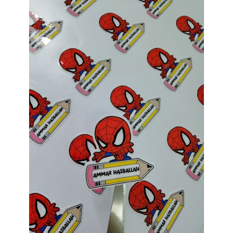WATERPROOF sticker with cold laminate label nama botol air/bekal ...