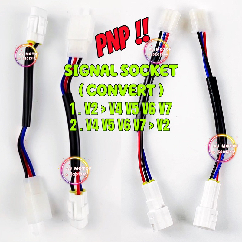 1SET 2PCS SIGNAL WIRE SOCKET CONVERT LC135 V2 V3 V4 V5 V6 V7 YAMAHA LC ...