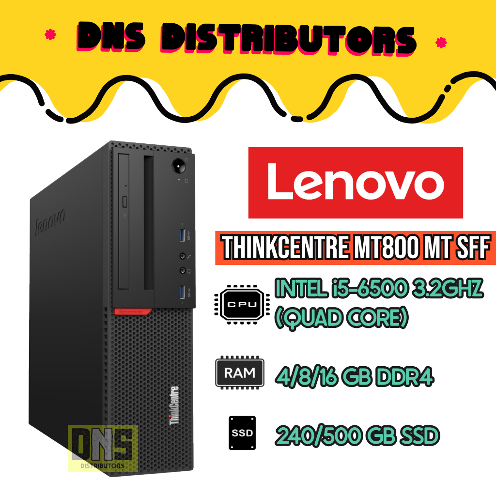 LENOVO THINKCENTRE M800 MT SFF OFFICE WORK HOME PC DESKTOP CPU INTEL i5 Gen6 DDR4 SSD WINDOWS 10 ...